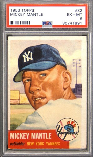 1953 Topps #82 MICKEY MANTLE Yankees HOF 2nd Topps Card PSA 6 EX-MT | eBay