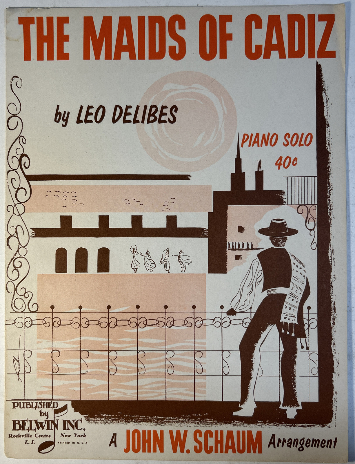 The Maids of Cadiz Piano Solo by Leo Delibes - Vintage 1946 Sheet Music ...