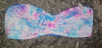 VS Pink unlined Floral Lace Ruched Bandeau Bralette nEW Small Neon ...