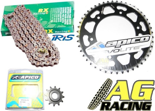 Honda CR 250 88-08 Iris 520 RX Chain Apico Front 15T Rear 53T Black ...