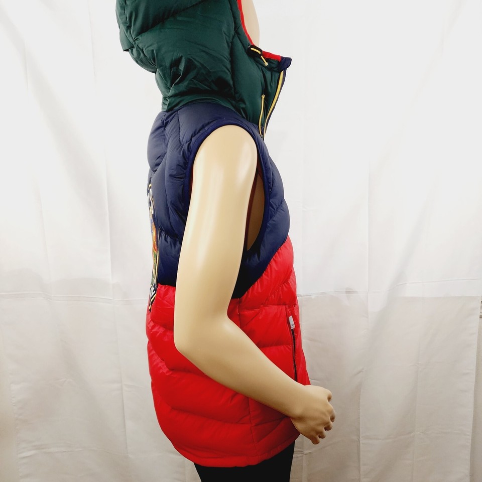 Polo Ralph Lauren Big Crest Cookie Patch Hooded Pullover Puffer Vest ...
