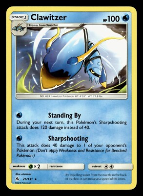 Pokemon Clawitzer 26/131 Forbidden Light Rare Card | eBay