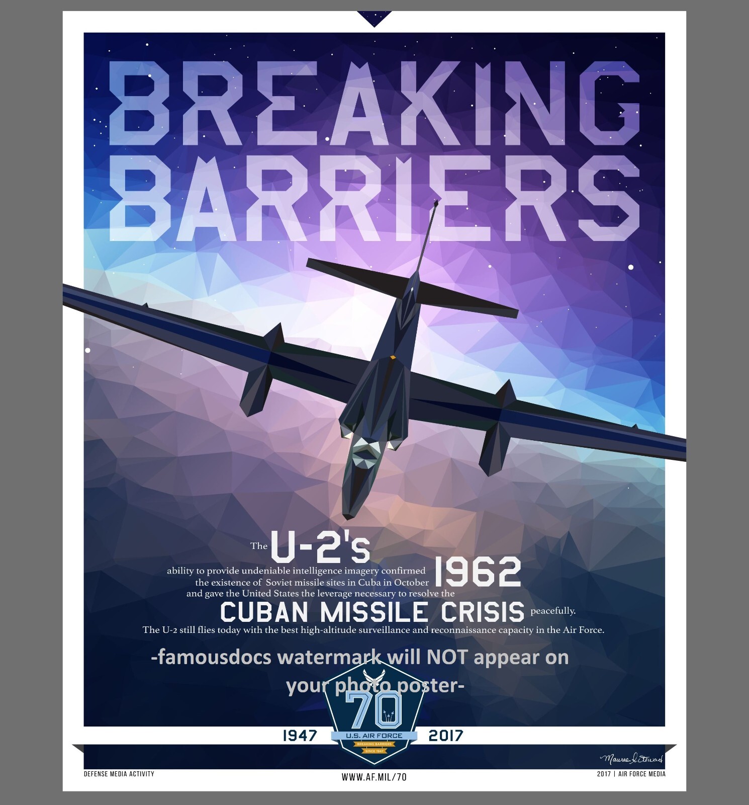 8x10 U-2 Spy Plane PHOTO Poster US Air Force Recon CIA Jet | eBay