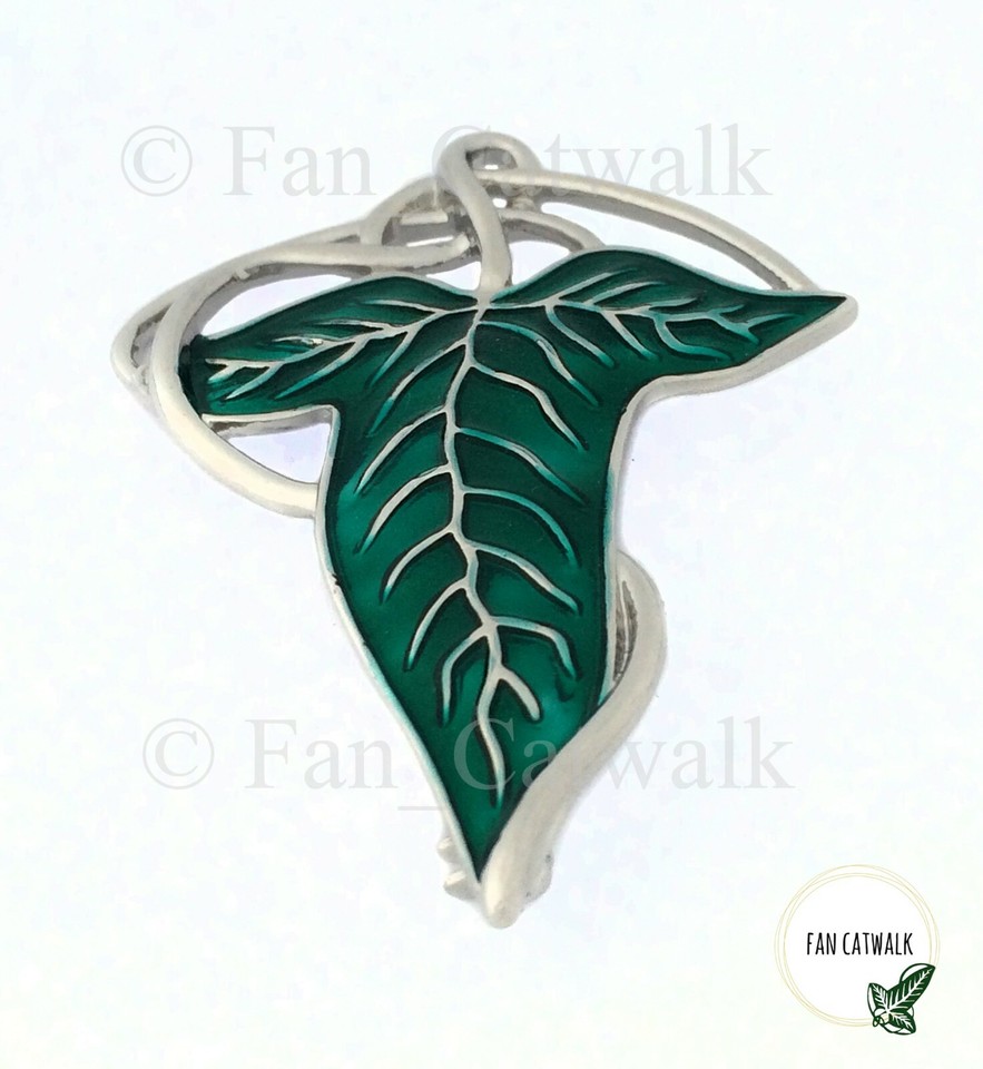 SILVER VEINS Elven Leaf Brooch Pin Badge Hobbit LOTR Lord of The Rings ...