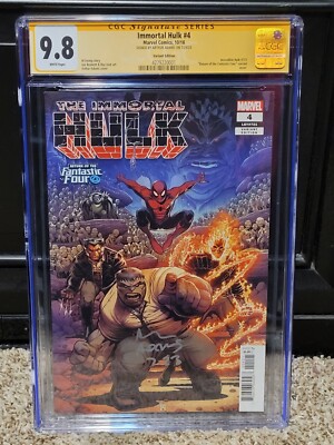 Immortal Hulk #4 CGC 9.8 Signed Arthur Adams Fantastic Four Variant ...