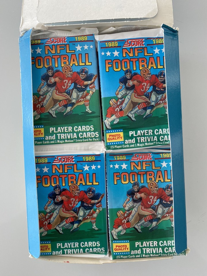 1989 SCORE NFL Football Trading Card BOX of 36 New Factory Sealed Packs ...