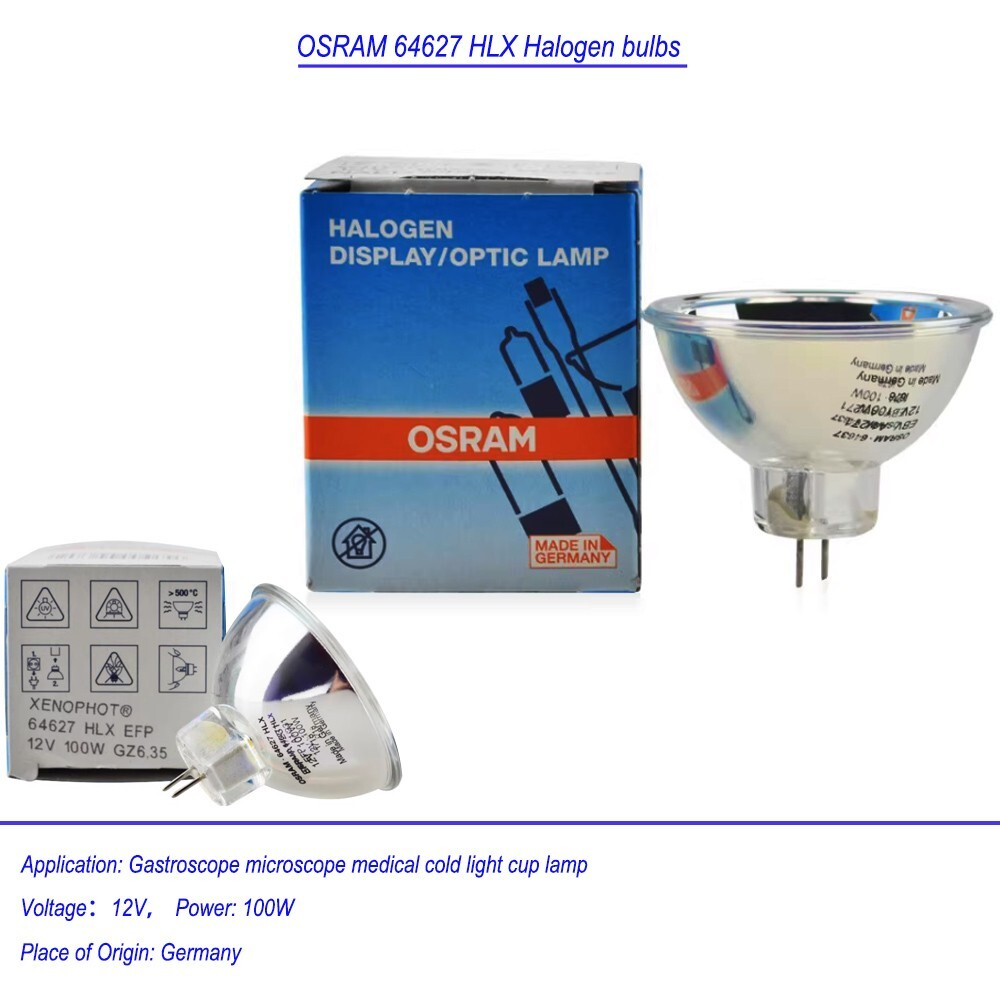 OSRAM 50H 64627HLX 12V 100W Halogen Lamp-Gastroscope Microscope ...