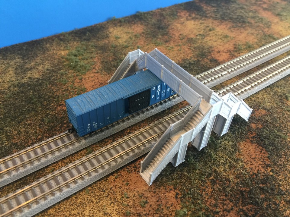 Pedestrian Bridge Walkway Over 2 -3 Tracks - Z Scale 1:220 No Assembly ...