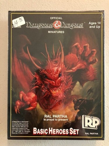 Ral Partha Miniatures Box D&D Basic Heroes Set Dungeons & Dragons 10 ...