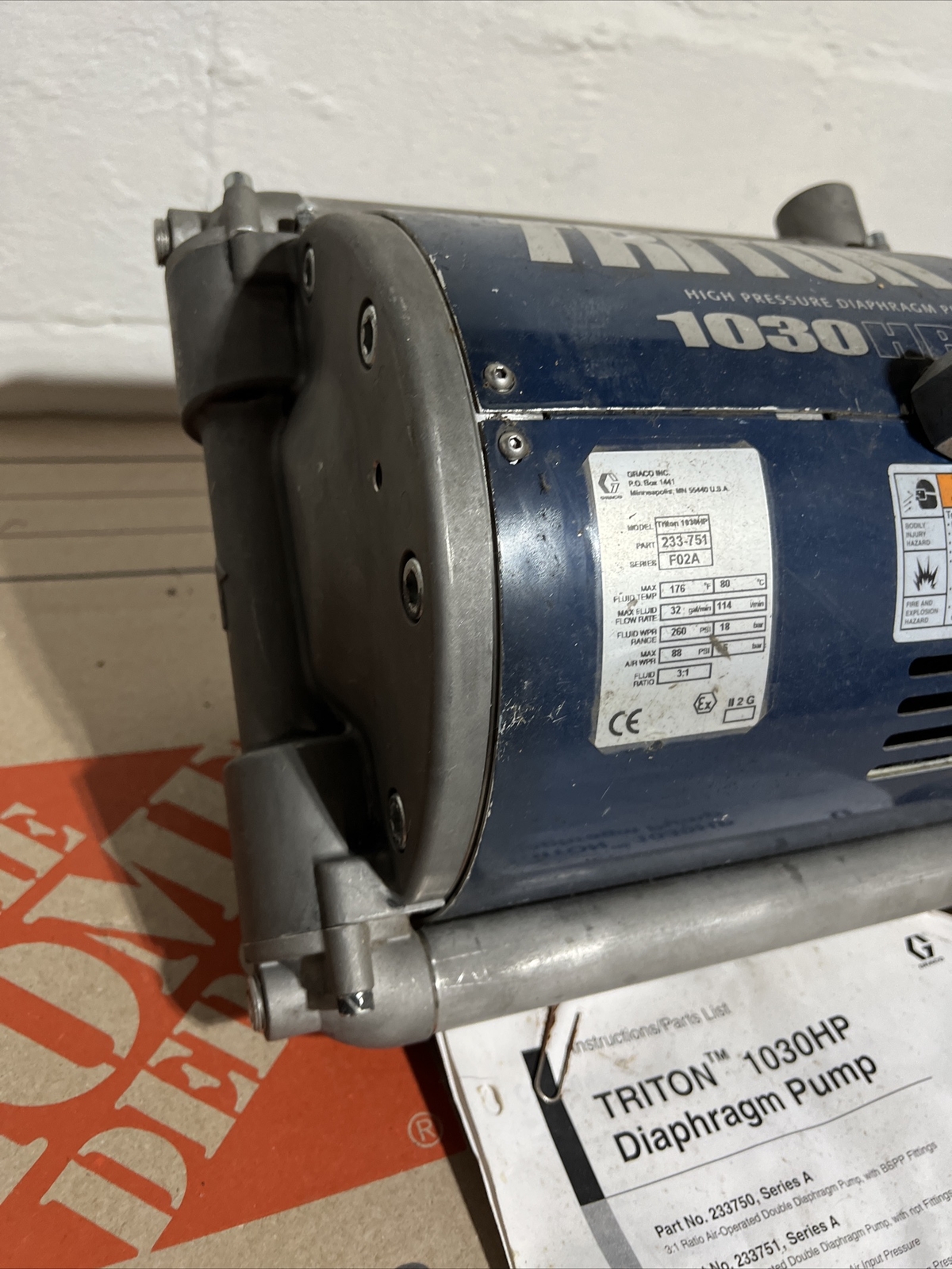 Double diaphragm pump from GRACO - Triton 1030HP 233-751 for sale ...