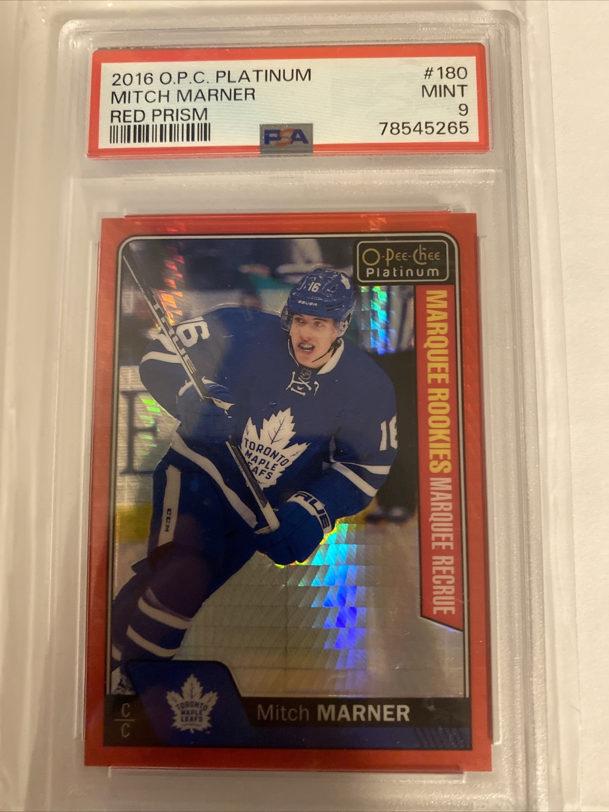Mitch Marner 2016-17 O-Pee-Chee Platinum Red Prism /199 MINT Rookie RC ...