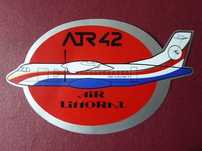 AUTOCOLLANT STICKER AUFKLEBER AEROSPATIALE AERITALIA AVION ATR 42 AIR ...