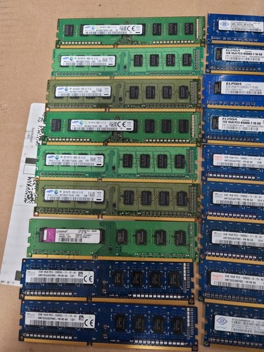 2gb Desktop Ram Memory Lot Of (26) Used DDR3 PC3 Mixed Brands And ...
