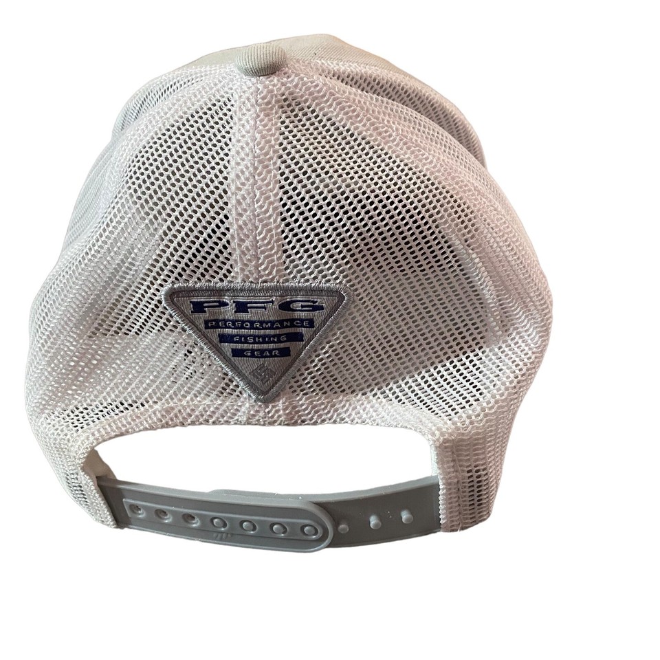 Columbia PFG Fish Flag Blue Visor White Mesh Snapback Trucker Cap ...