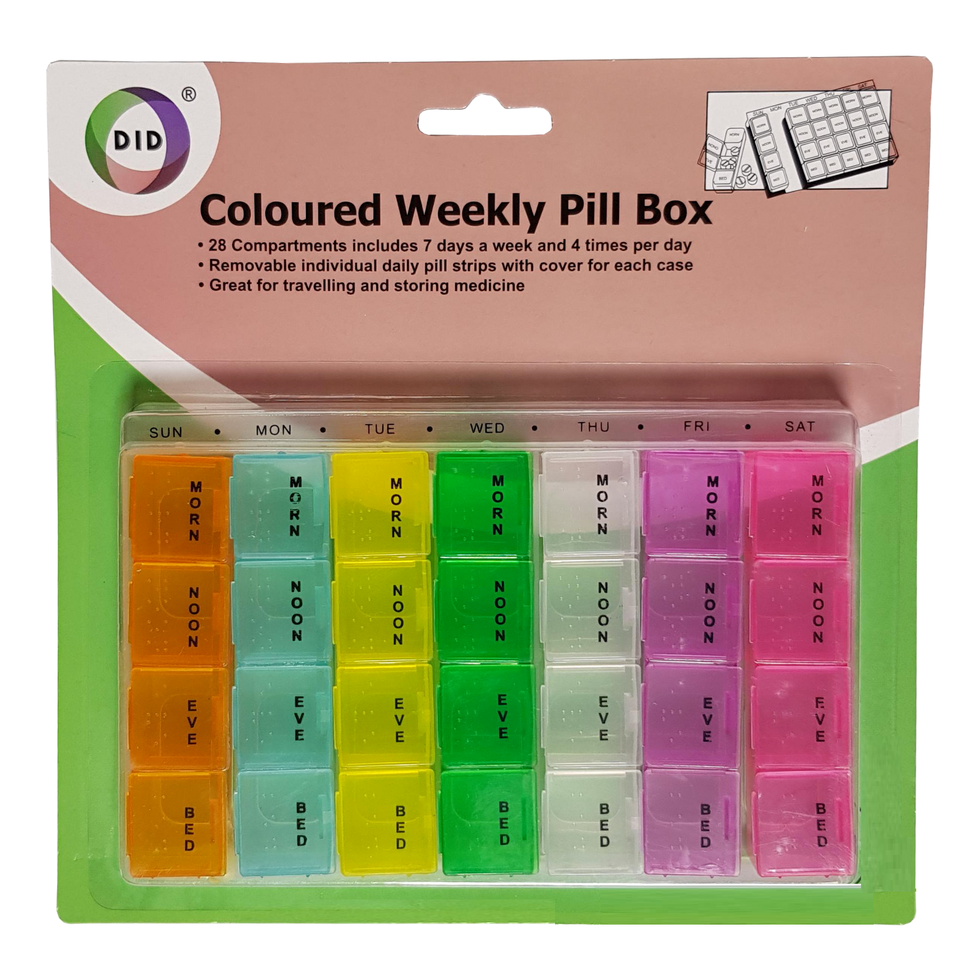 Pill Box 28 Slot 7 Days Weekly Tablet Pill Medicine Box Holder Storage ...