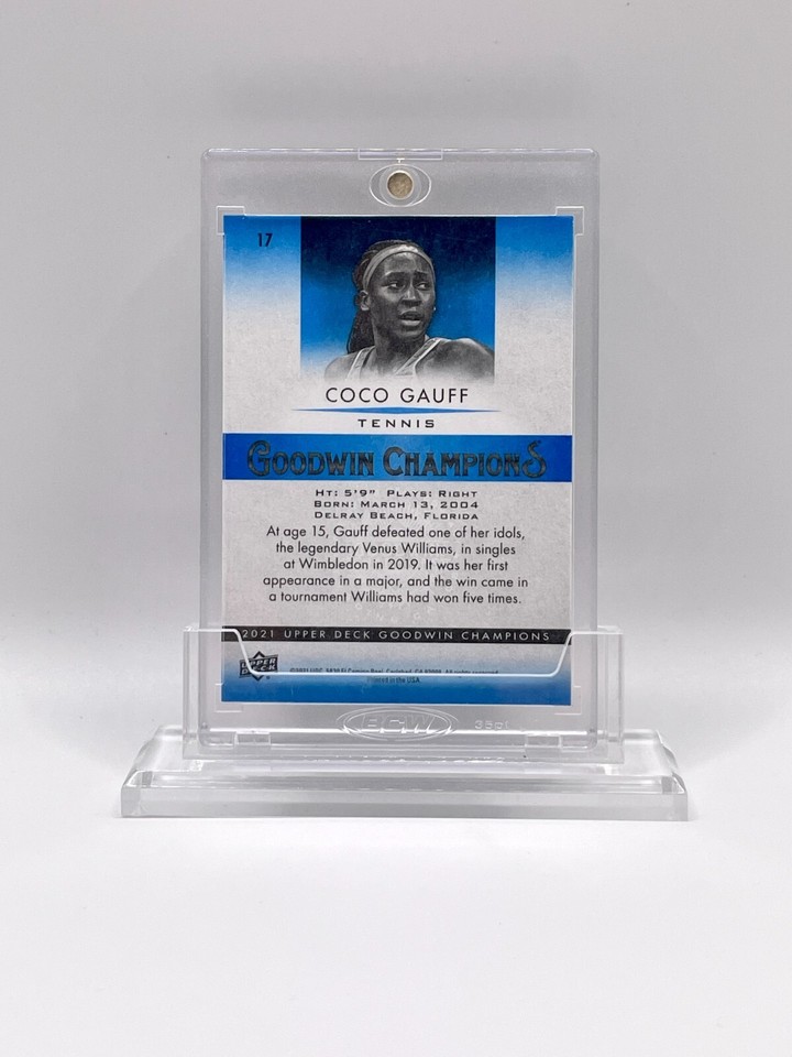 Coco Gauff 2021 UD Goodwin Champions RARE ROYAL BLUE Rookie RC #17 ...