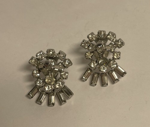 Vintage 1930s B.A. Ballou Clear Rhinestone Clip Earrings Pat 1967965 ...
