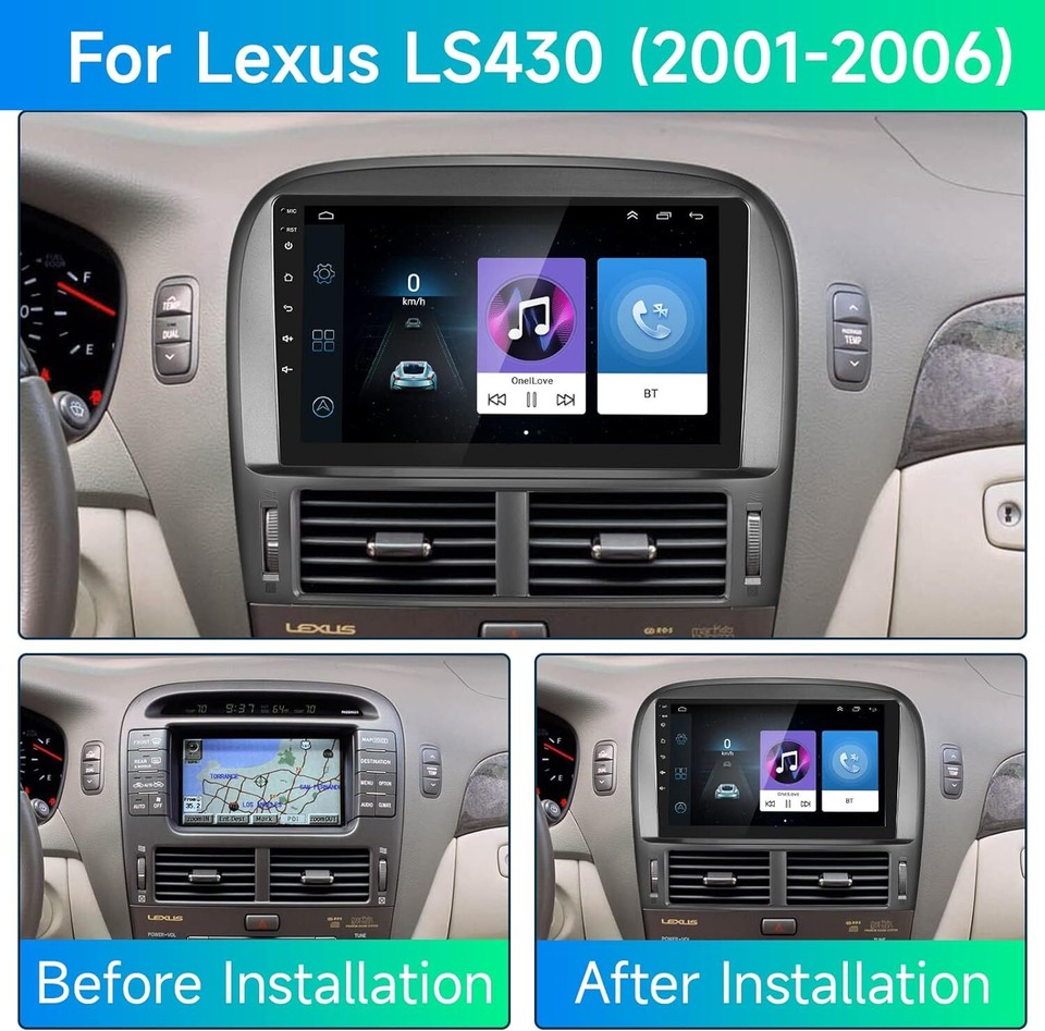 FOR LEXUS LS430 XF30 LS 430 2000-2006 GPS CARPLAY FM STEREO ANDROID 13 ...