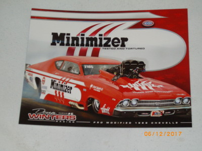 2017 DOUG WINTERS MINIMIZER "1969 CHEVELLE" PRO MODIFIED NHRA POSTCARD ...