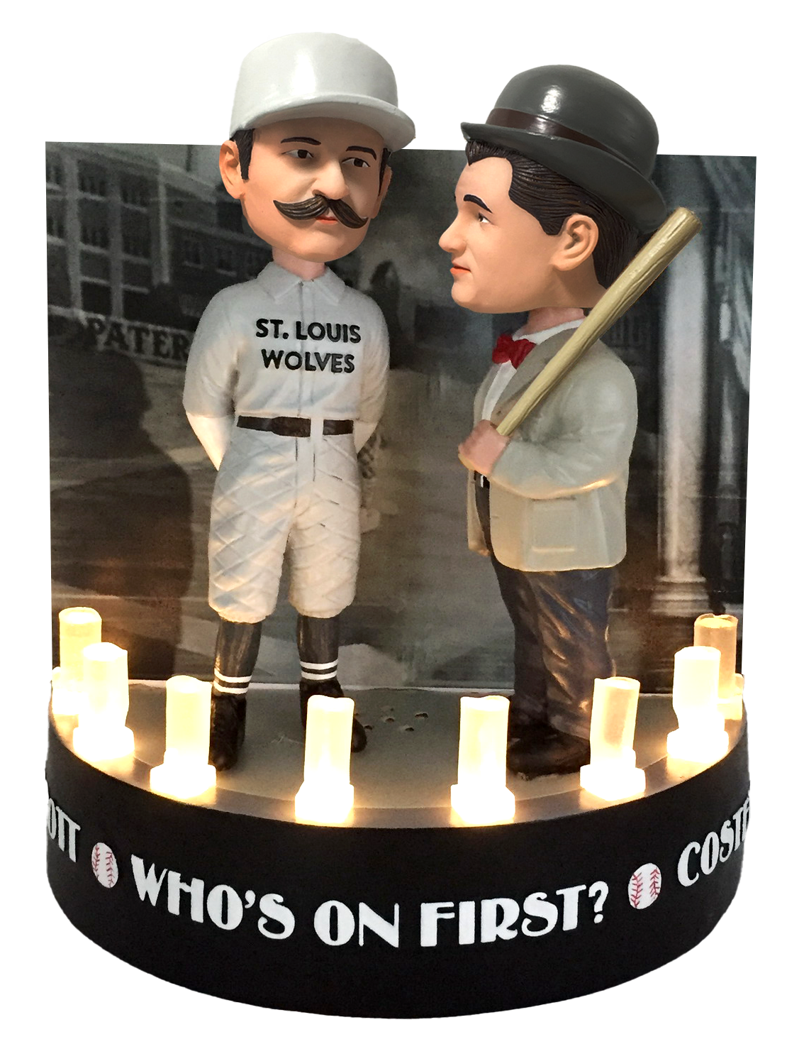 Abbott & Costello Talking Light Up Stage Bobblehead Baseball | eBay