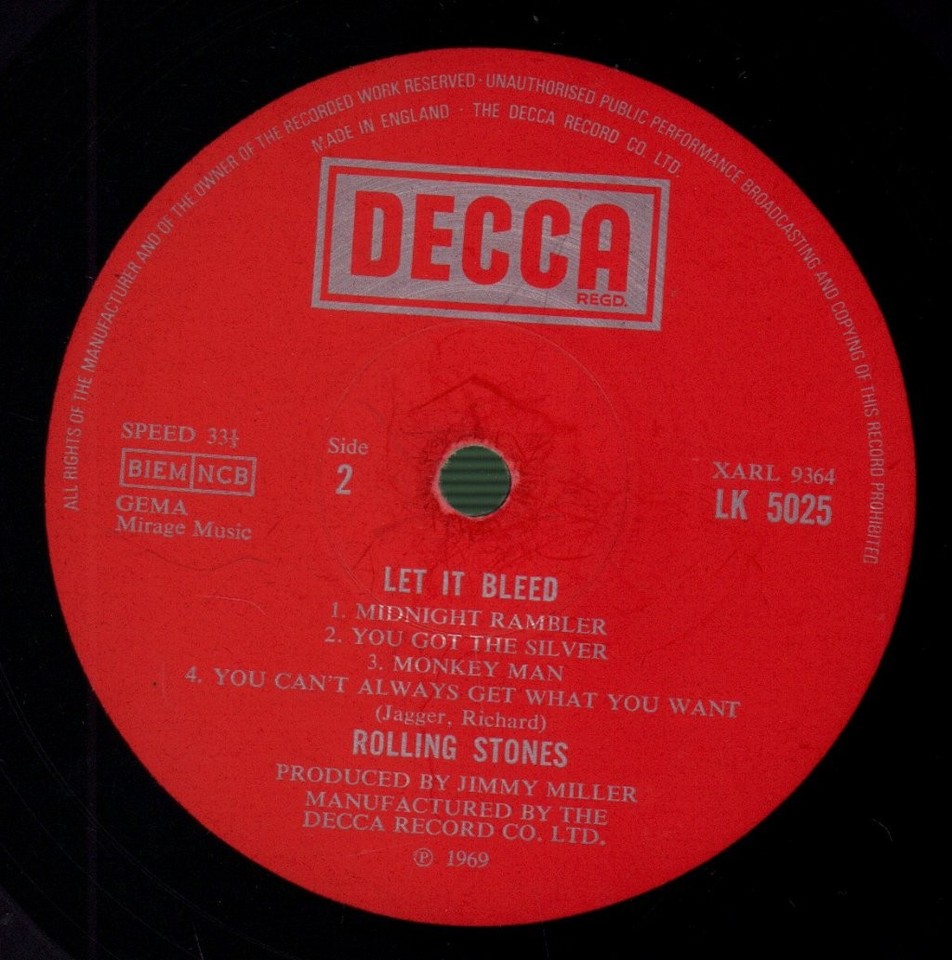 Rolling Stones Let It Bleed LP vinyl UK Decca 1970 mono boxed red labels repress | eBay