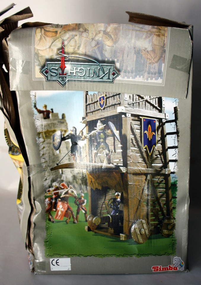 RARE KNIGHTS SIEGE TOWER PLAYSET WARRIORS OF THE WORLD SOLDIER SIMBA ...