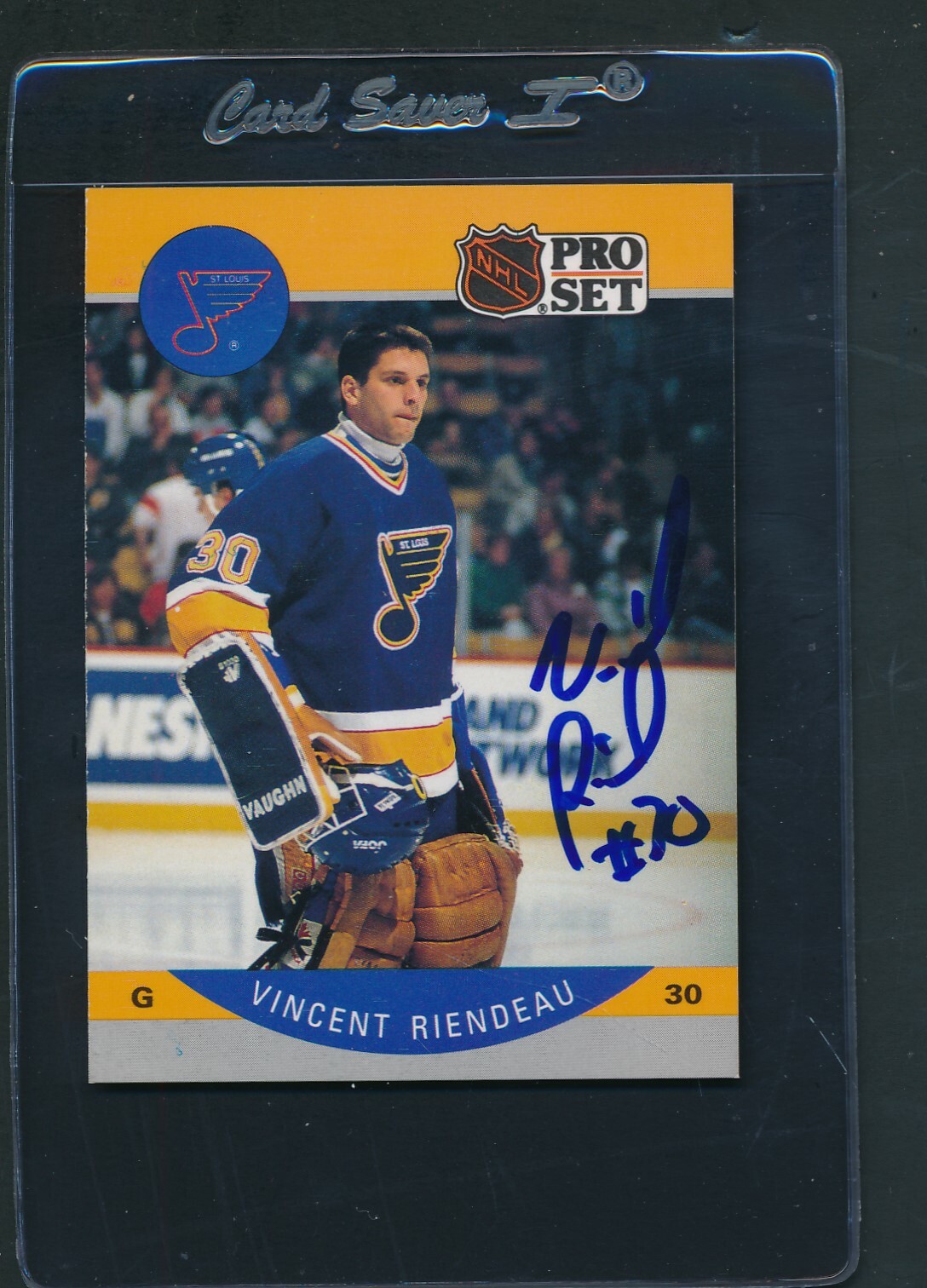 1990/91 Pro Set #270 Vincent Riendeau Blues Signed Auto *D5446 | eBay