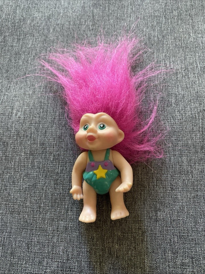 Vintage Magic Troll Babies 1991 Applause Baby Pink Hair Bikini Swimsuit ...