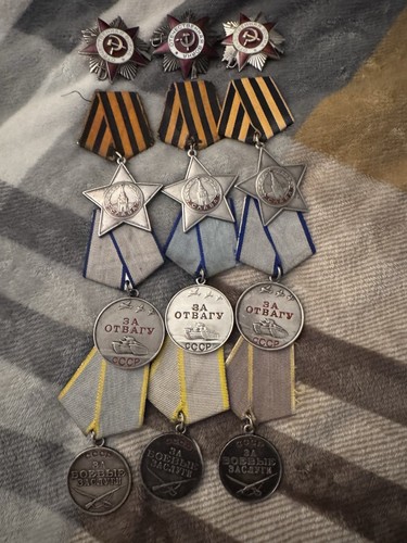 WW2 Original USSR Silver Medals Lot Courage, Order of Glory, Combat ...