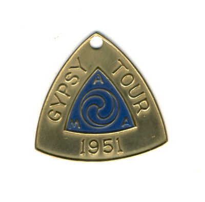 AMA Motorcycle Gypsy Tour "1951" Key Fob 1-1/2" High 1-1/2" Wide 5896 ...