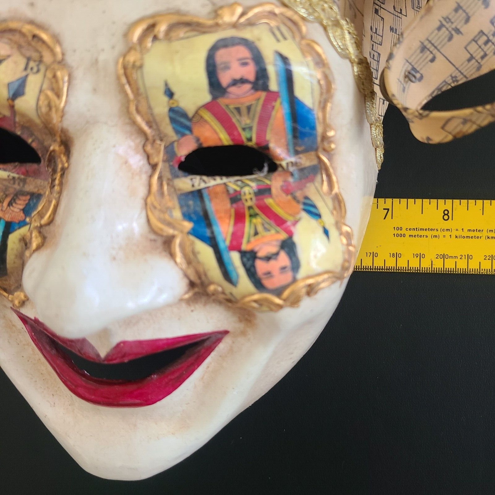 Genuine Venetian Carnival Jester Mask Antique Playing… - Gem