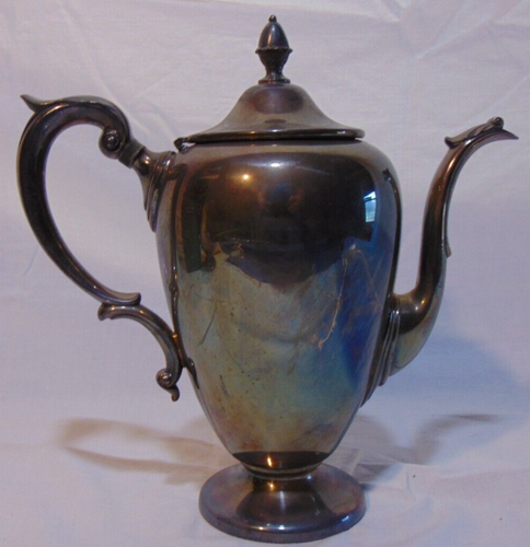 Vintage Baroque By Wallace Teapot Silver Plate Coffee Tea Pot 10” 9655 ...