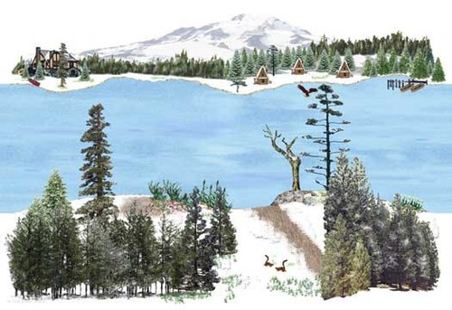 Christmas village backdrop model train snow dept 56 | eBay