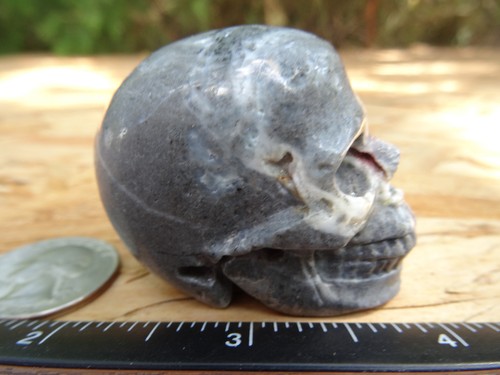 1.96" Unknown Stone Skull Hand Carved Realistic 3.1oz 89.0g Crystal ...