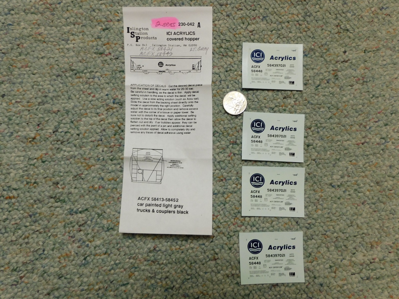 Islington Station decals HO 230-042 ICI Acrylics covered hopper - 2 ...