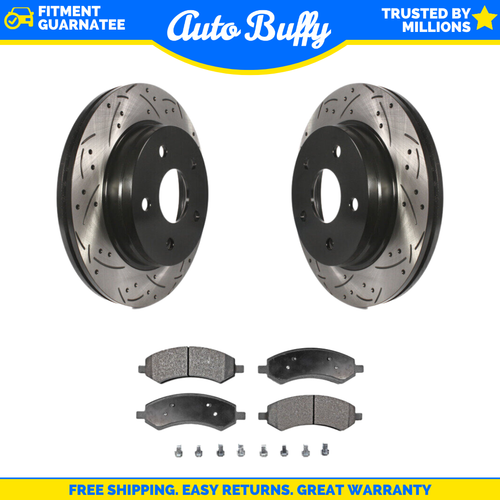 Front Drill Slot Brake Rotors Ceramic Pad Kit For Ram 1500 Dodge ...