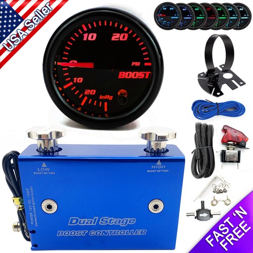 Dual Stage Electronic Boost Controller Kit 0-30 PSI w/ Boost Gauge ...