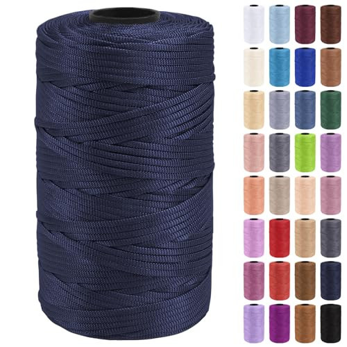 Polypropylene Ribbon Yarn 3mm x 218 Yards Flat Macrame Cord 3mm Dark ...
