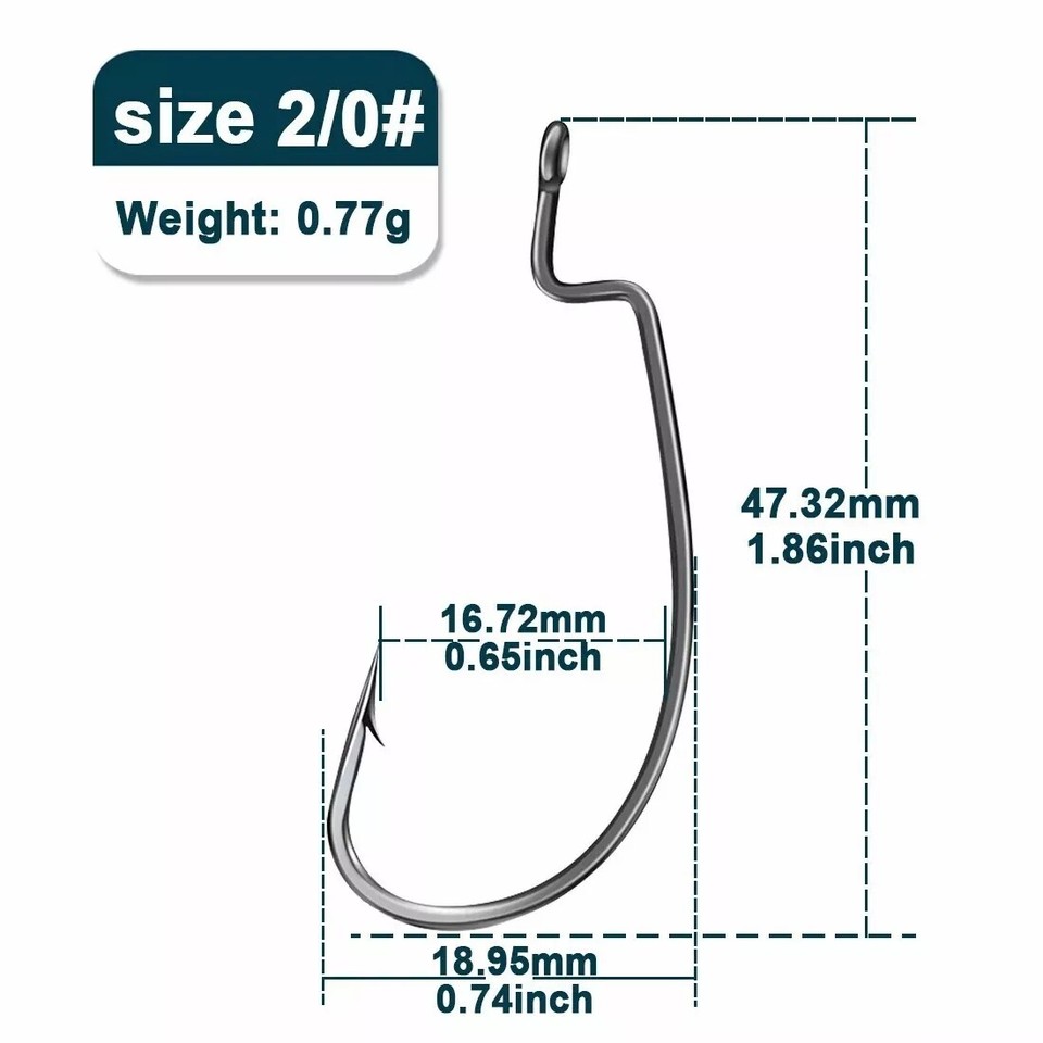 25pcs Ewg Hook Solid Ring Wide-Gap Worm Offset Hook Bass Texas Rig Hook ...