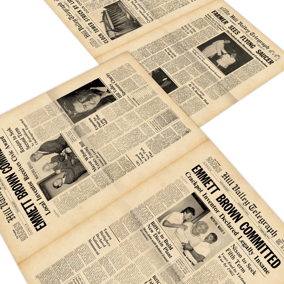 Back to the Future Hill Valley Telegraph Newspaper Prop with 8 cover ...