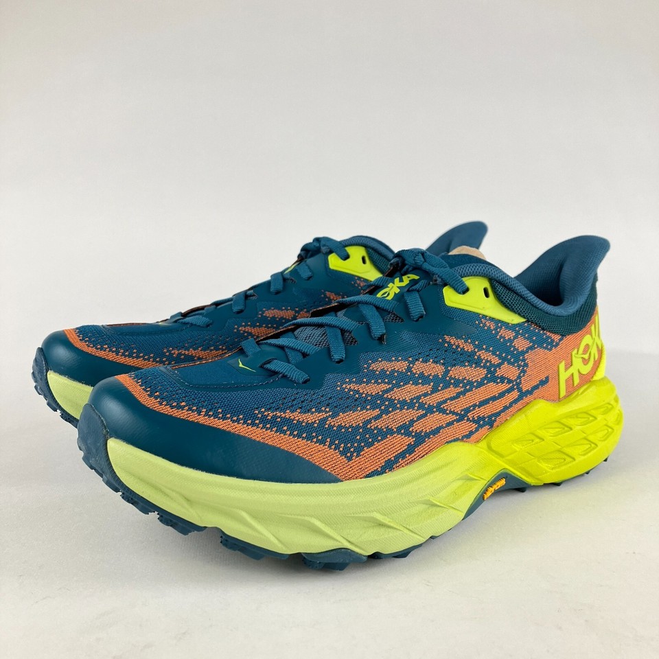 hoka-speedgoat-5-blue-green-1123157-bcep-men-s-size-9-5-shoes-314a-ebay