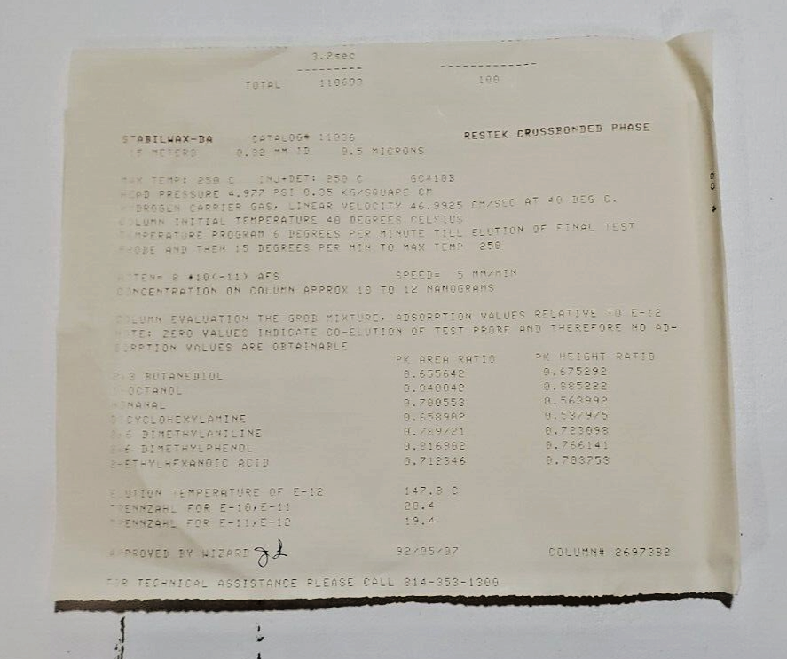 Restek 11036 Stabilwax-DA Capillary Column (fused silica) 15m 0.32mm ID ...