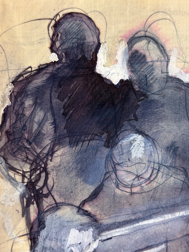 Beautiful Drawing Jean Terles Character Study On A Bench PARISIAN ART ...