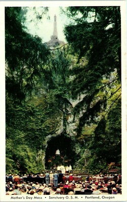 Postcard Oregon Portland Mother's Day Mass Sanctuary O.S.M. Chrome ...