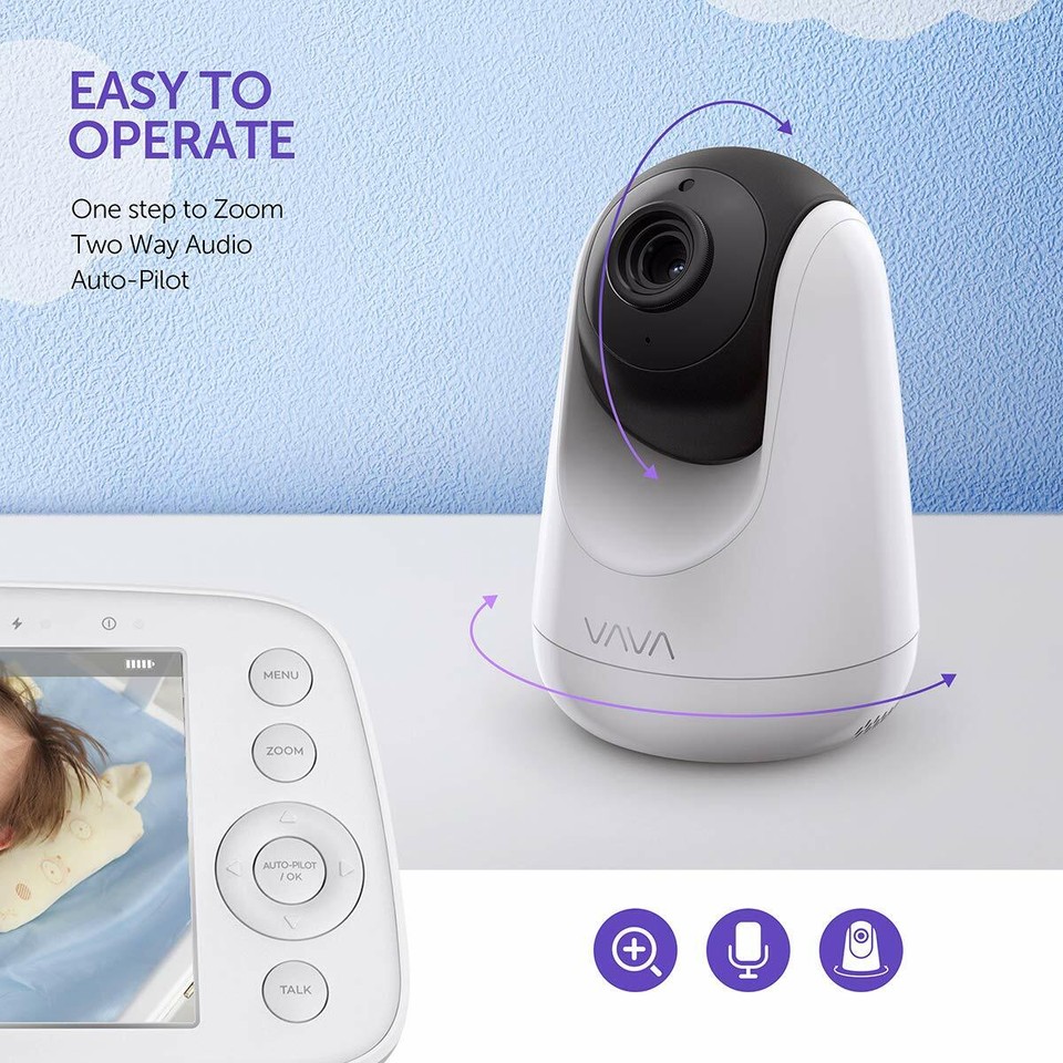Additional Camera Unit for VAVA Baby Monitor 720p HD Resolution Scan ...