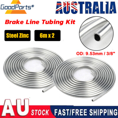 2x 6m 3/8" 9.5mm Bundy Tube Brake Pipe Fuel Transmission Line Zinc ...