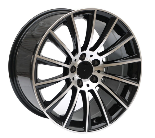 (4pc) 18x8.5 BLACK MACHINE AMG STYLE WHEELS RIMS C250 C300 C350 E300 ...
