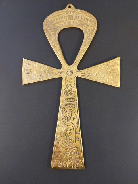 Brass Cross Crux Ansata Egypt Ankh Key Of Life Wall Ornament 9"x5.5 ...