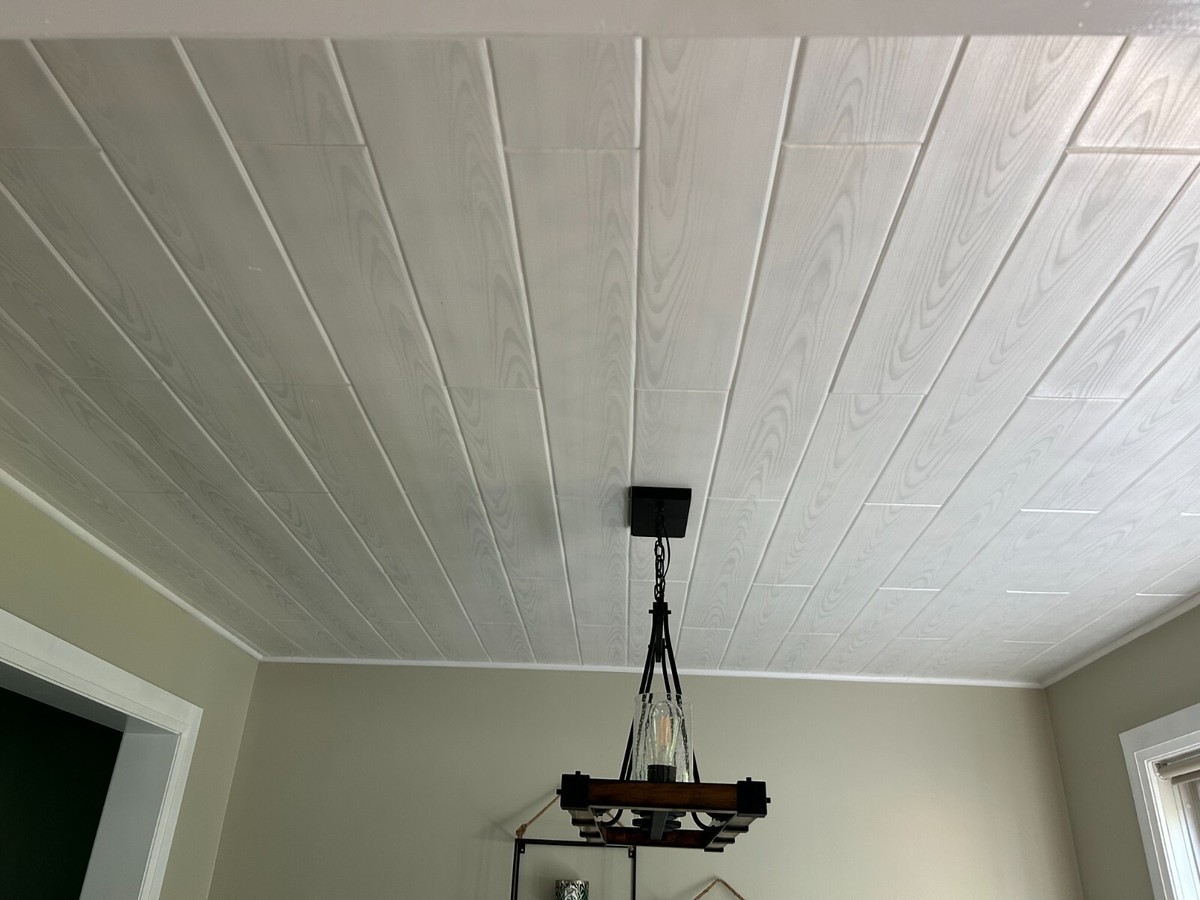 Plank Over Popcorn Ceiling How To Install A Wood Plank Ceiling