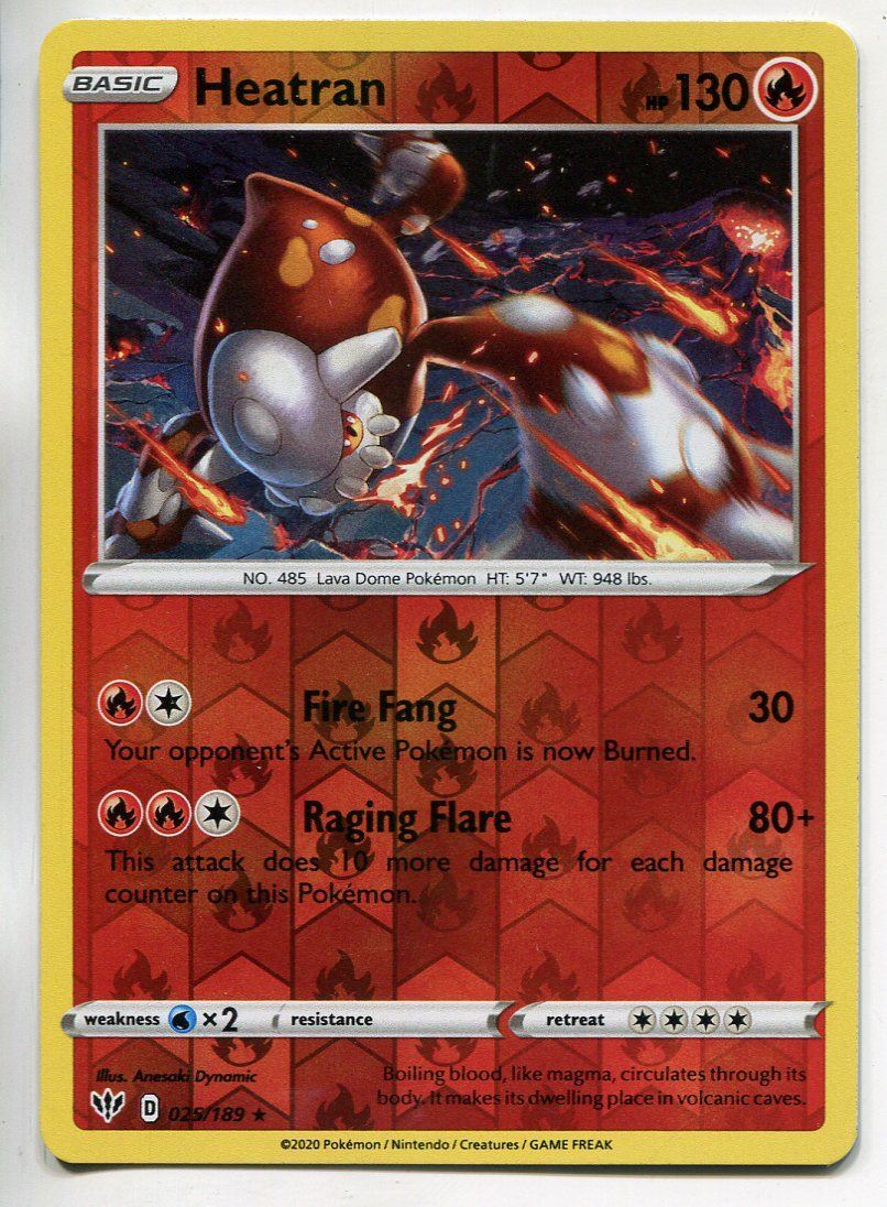 Pokemon TCG Darkness Ablaze Reverse Holofoil Rare Card #025 Heatran | eBay